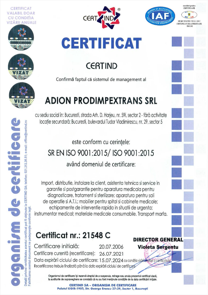 Certificari – Adion